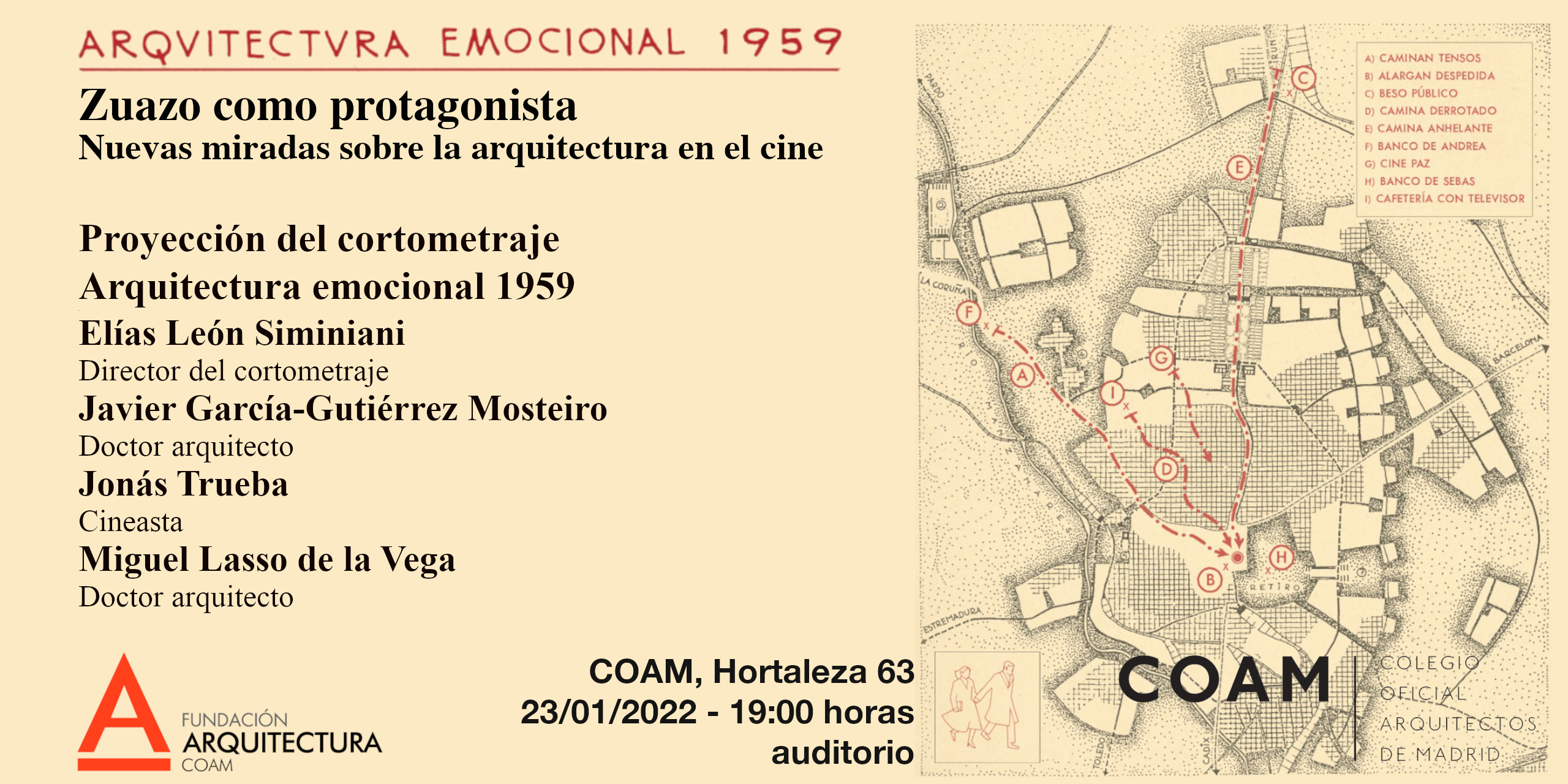 COAM - Proyección del cortometraje Arquitectura emocional 1959
